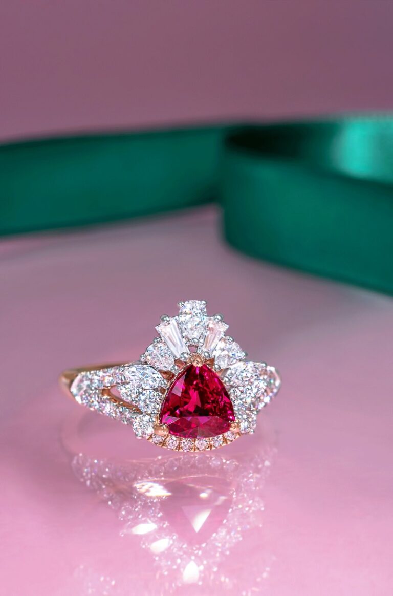Trillion No Heat Red Ruby Ring - MADLY
